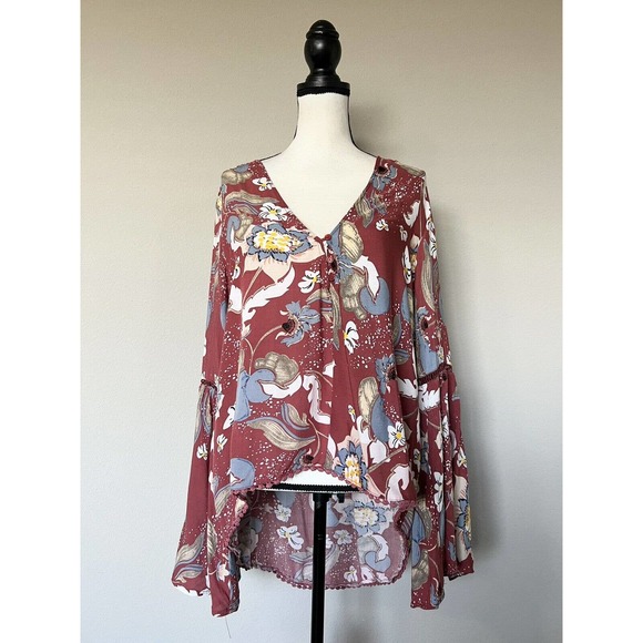 Jaase | Tops | Jaase Womens M Peasant Boho Hippie Top Blouse Tunic Hi ...